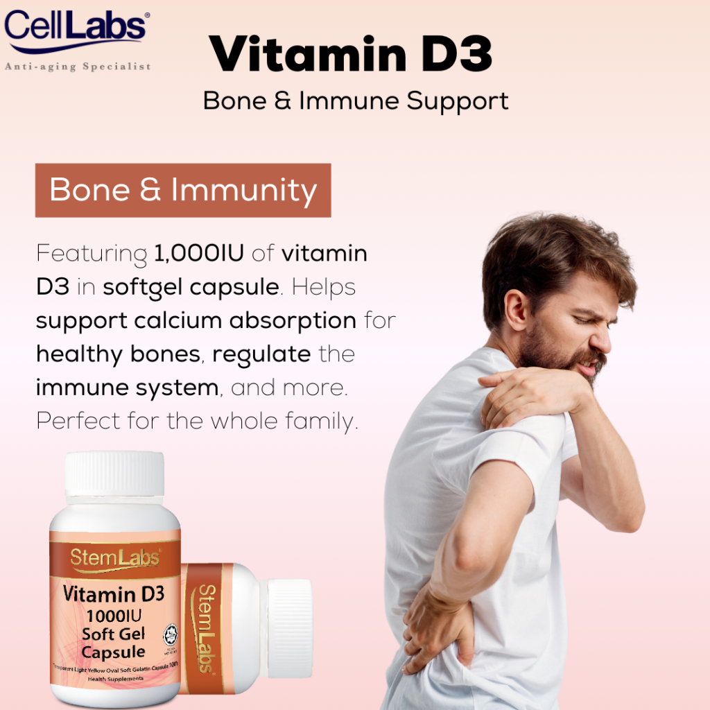 StemLabs® Vitamin D3 1,000 IU – Bone Supplement